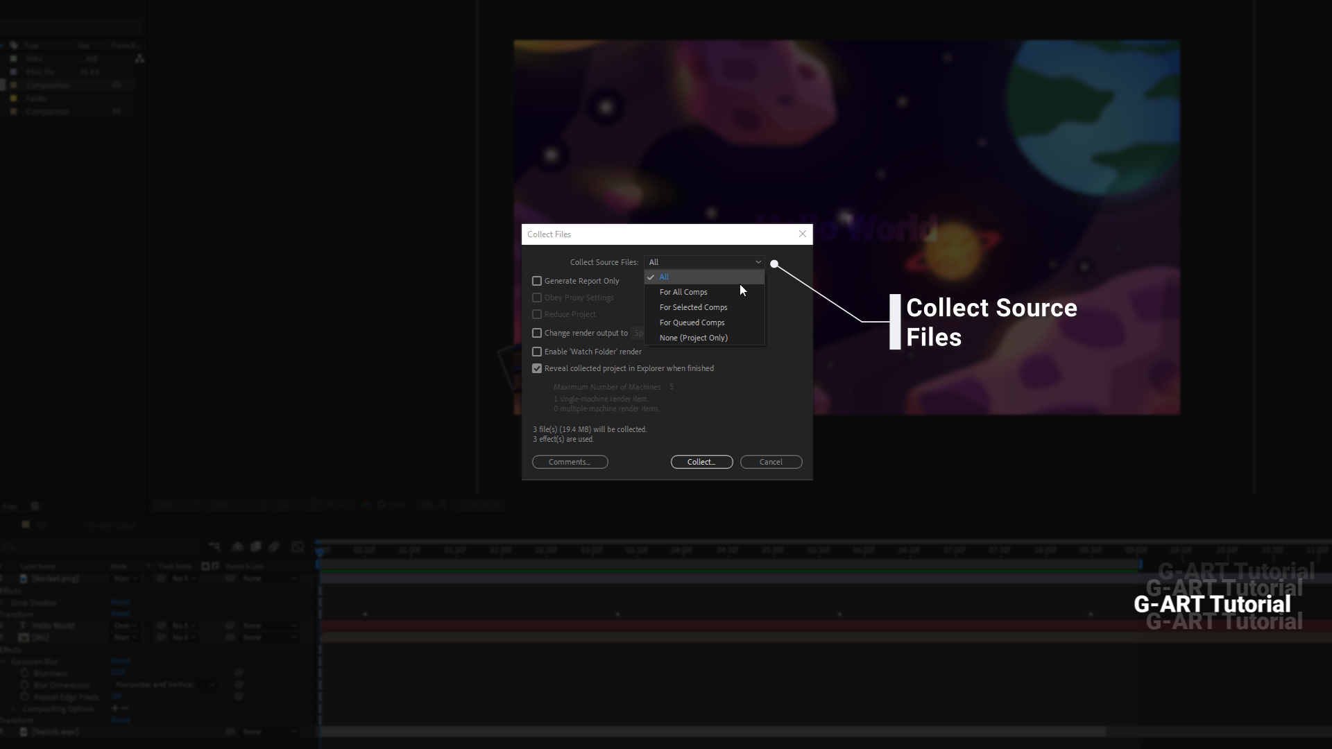How to transfer After Effects file? - G-Art tutorial