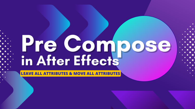 Pre Composition In After Effects G Art Tutorial